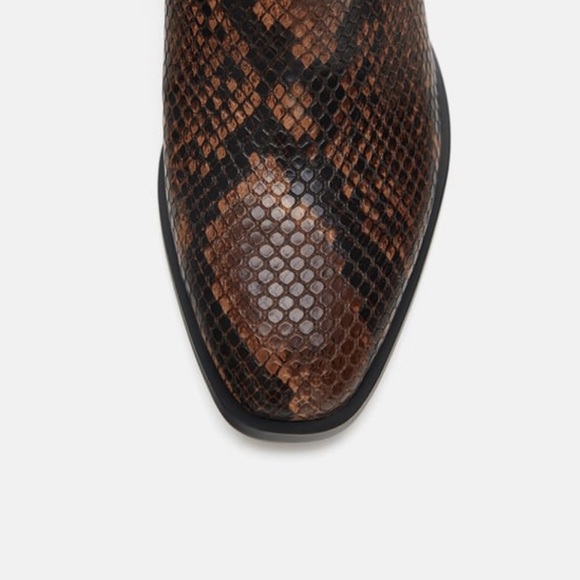 Zara | Shoes | Zara Brown Snake Heeled Animal Print Ankle Boots | Poshmark